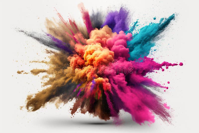 Color Dynamic Motion Explosion with Dust, Illustration of Bright Multi ...
