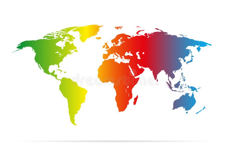 Color Earth Map with Shadow Colorful Illustration Stock Vector ...