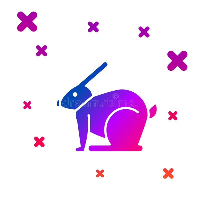 Color Easter Rabbit Icon Isolated on White Background. Easter Bunny ...