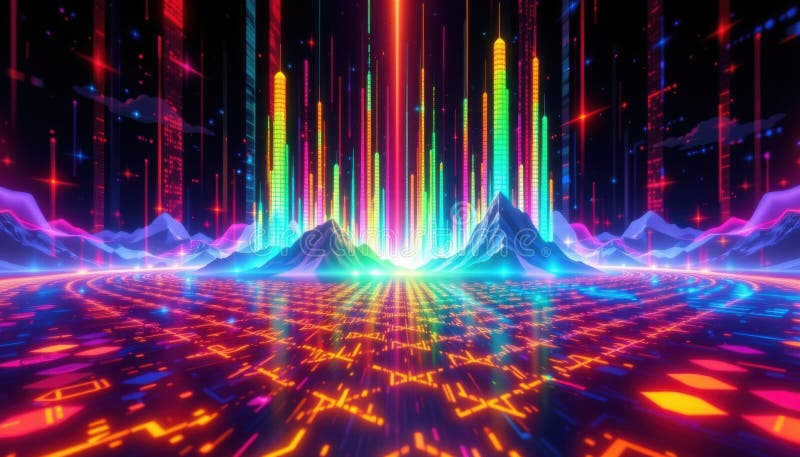 Color Echo Pulse Bouncing Off Hexagonal Rhythm Base, Highlighted with ...