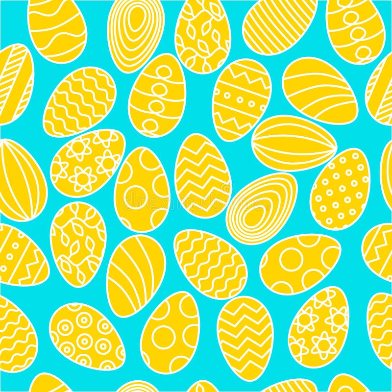 Color Eggs Pattern on Light Blue Background for Easter Banner Stock ...