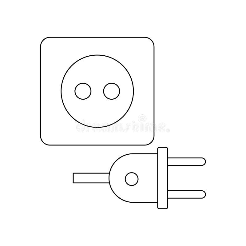 Color Electric Plug and Socket Icon. Element of Construction Tools for ...