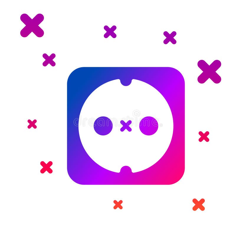 Color Electrical Outlet Icon Isolated on White Background. Power Socket ...