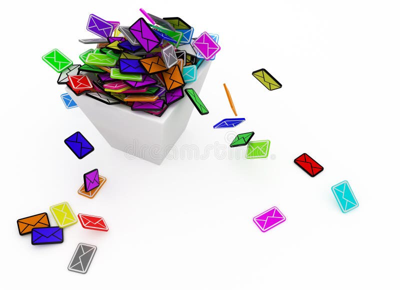 Color Email Pile stock illustration. Illustration of choice - 10376569