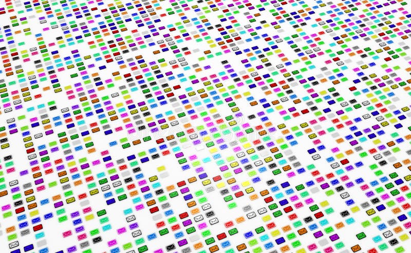 Color Email Pile stock illustration. Illustration of rainbow - 10376569