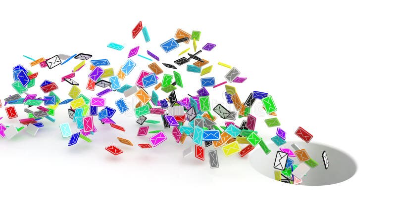 Color Email Pile stock illustration. Illustration of rainbow - 10376569