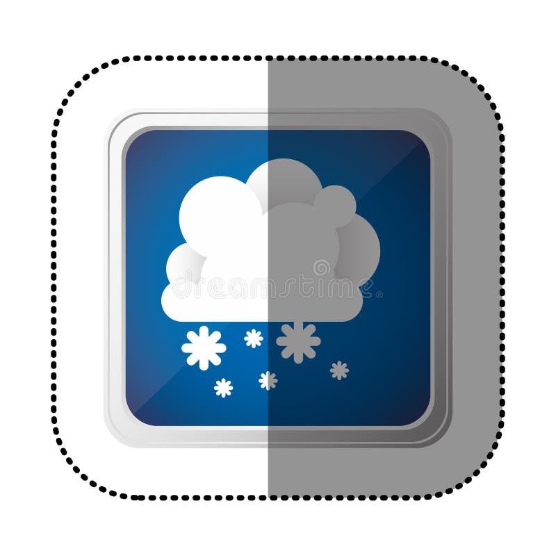 Color Emblem Cloud with Snow Icon Stock Illustration - Illustration of ...