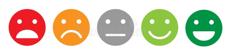 Color Emotion Faces, Satisfaction Level Stock Vector - Illustration of ...