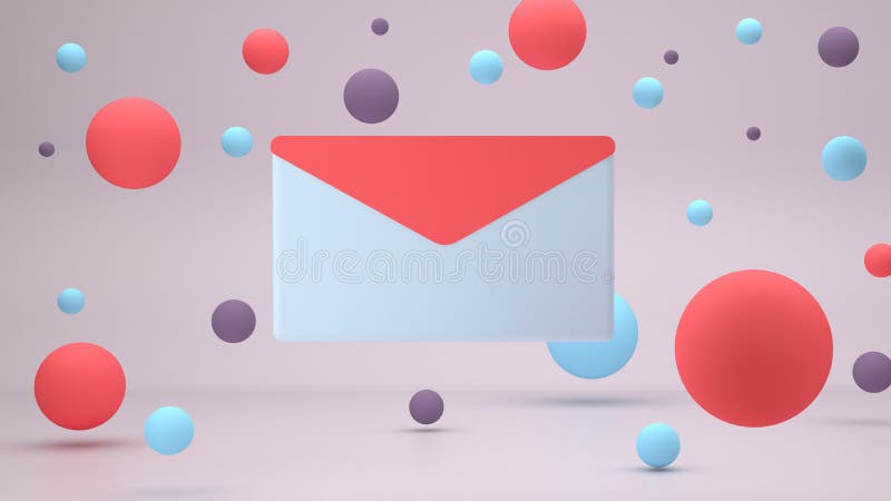 Color Envelope, E-mail Icon 3D Render Image Stock Illustration ...