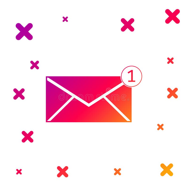 Envelope with Incoming Message Thin Line Icon. Two New Messages Vector ...