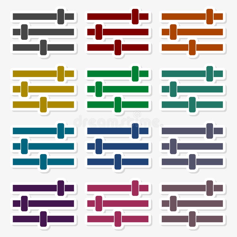 Color equalizer set stock vector. Illustration of shadow - 126879908