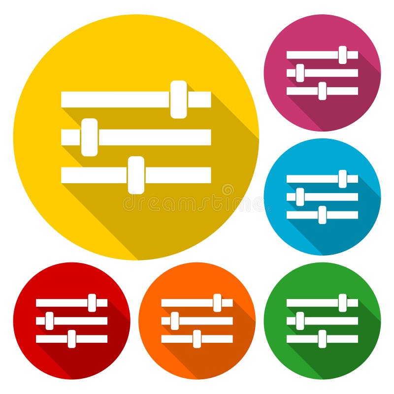 Color equalizer set stock vector. Illustration of icon - 126879858
