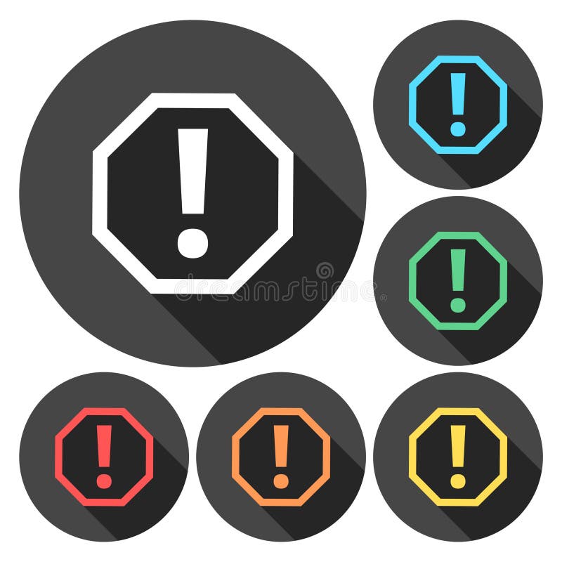 Error Color Icon Set Isolated on White Background Stock Illustration ...