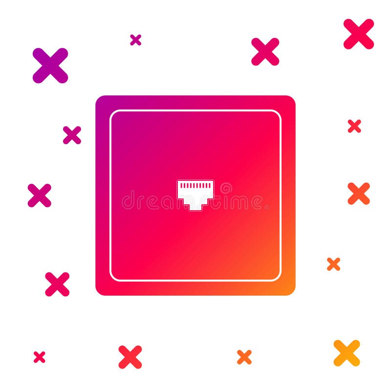 Lan Network Port Icon on White Background. Flat Style. Local Area ...