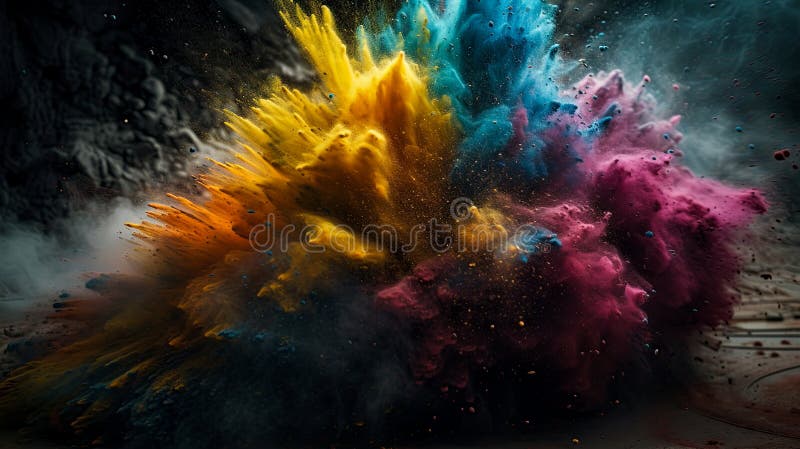 Color Explosion. Burst of Powdered Colors. Paint Powder. Ai Generative ...