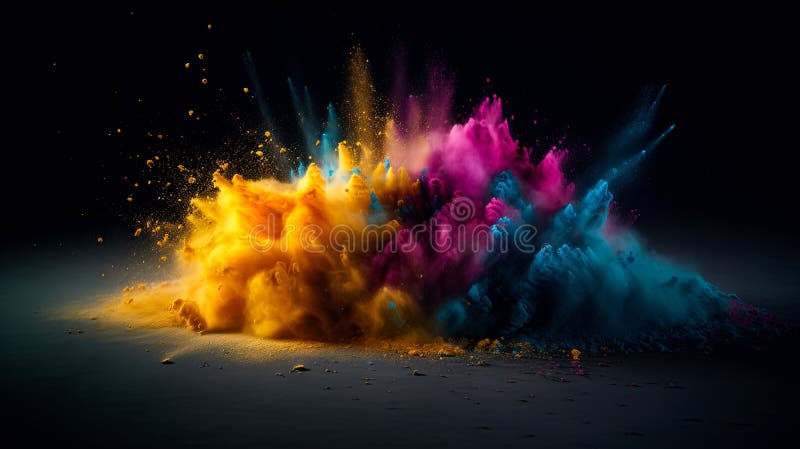 Color Explosion. Burst of Powdered Colors. Paint Powder. Ai Generative ...
