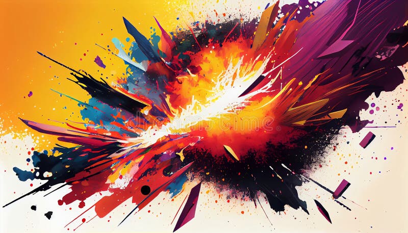 Generative AI, "Color Explosion": a Dynamic and Vibrant Paint Splatters ...