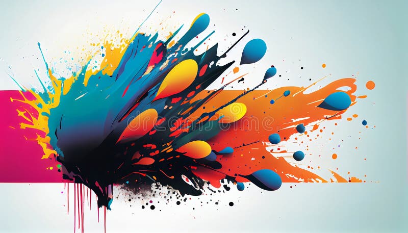 Generative AI, "Color Explosion": a Dynamic and Vibrant Paint Splatters ...