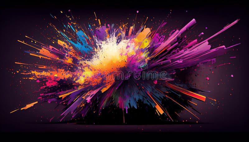Generative AI, "Color Explosion": a Dynamic and Vibrant Paint Splatters ...