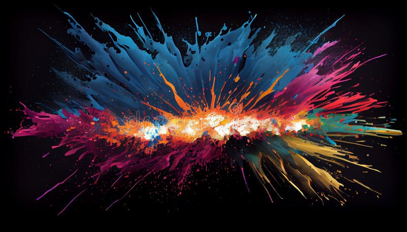 Generative AI, "Color Explosion": a Dynamic and Vibrant Paint Splatters ...