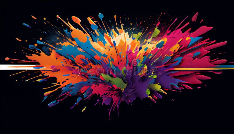 Generative AI, "Color Explosion": a Dynamic and Vibrant Paint Splatters ...