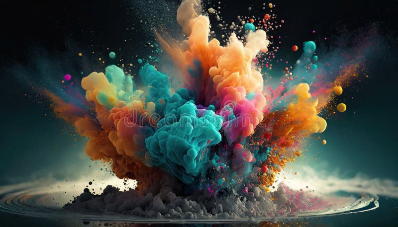 Color Explosion Full of Colors Stock Illustration - Illustration of ...