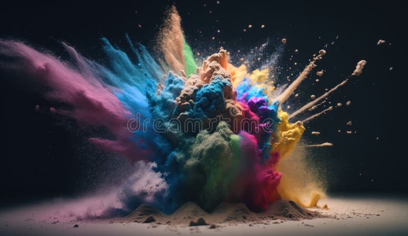 Color Explosion, Generative AI Stock Illustration - Illustration of ...