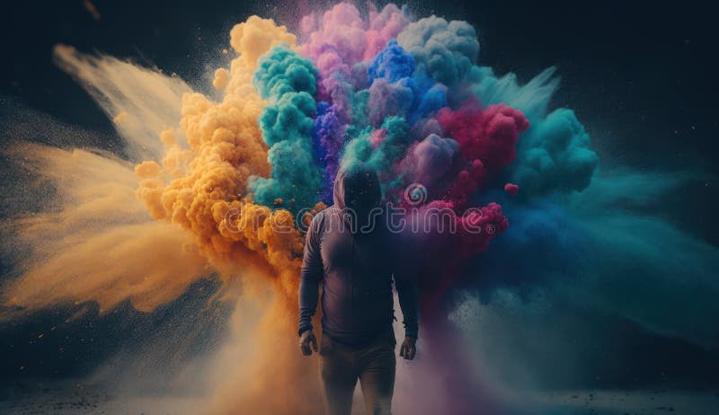 Color Explosion, Generative AI Stock Illustration - Illustration of ...