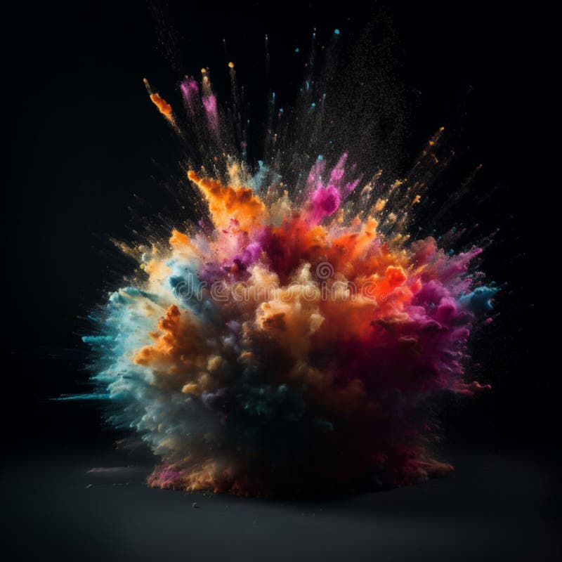 Color Explosion. Generative Ai Illustration Stock Illustration ...