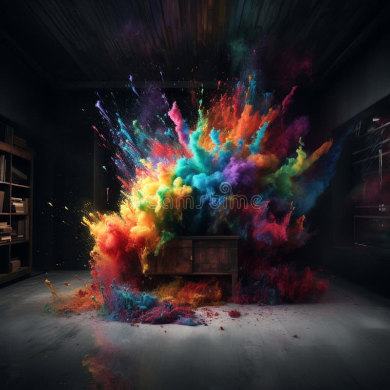 Color Explosion. Generative Ai Illustration Stock Illustration ...