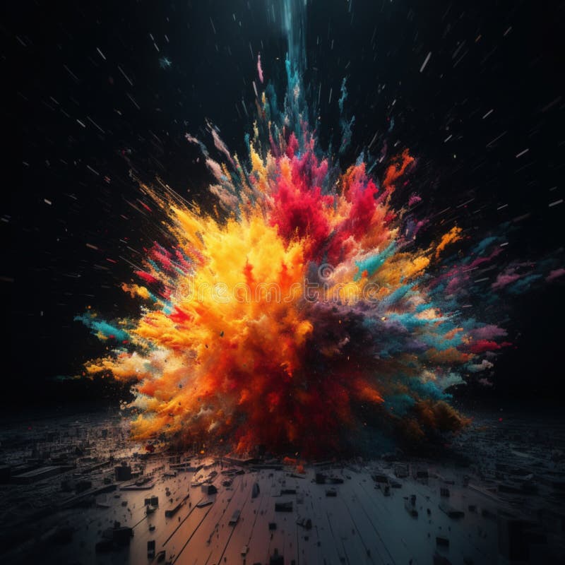 Color Explosion. Generative Ai Illustration Stock Illustration ...