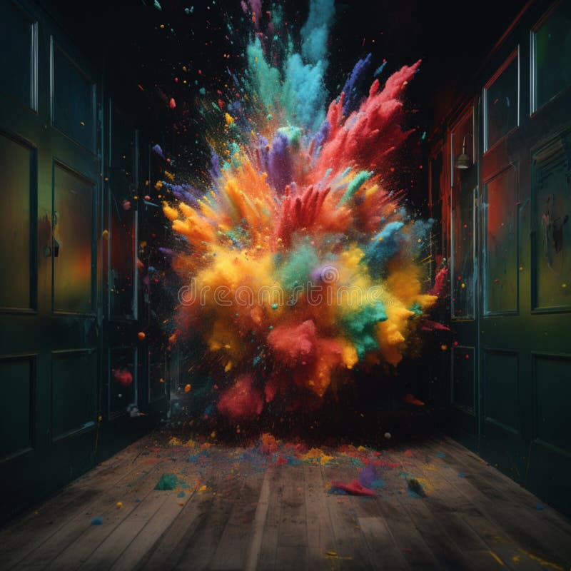 Color Explosion. Generative Ai Illustration Stock Illustration ...