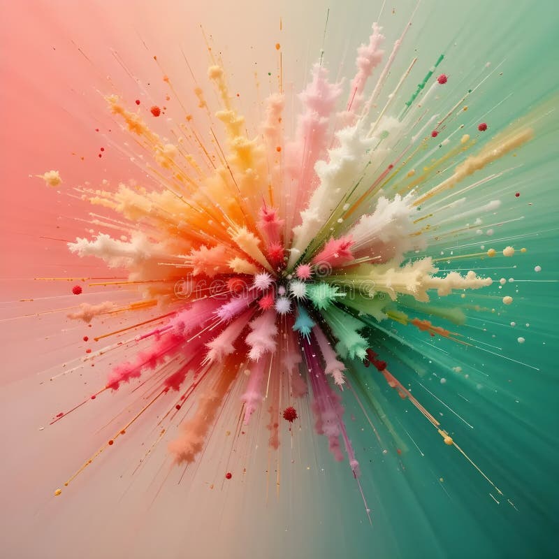 Color Explosion Gradient with Red-Orange, Green, Pink, and Ivory Stock ...