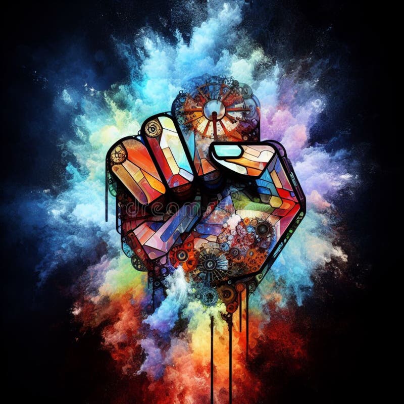 A Color Explosion of Paint Render a Steampunk Geared Poly and Gears ...