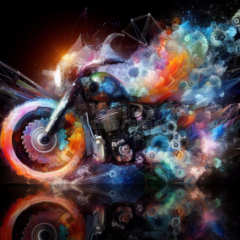 A Color Explosion of Paint Render a Steampunk Geared Poly and Gears ...