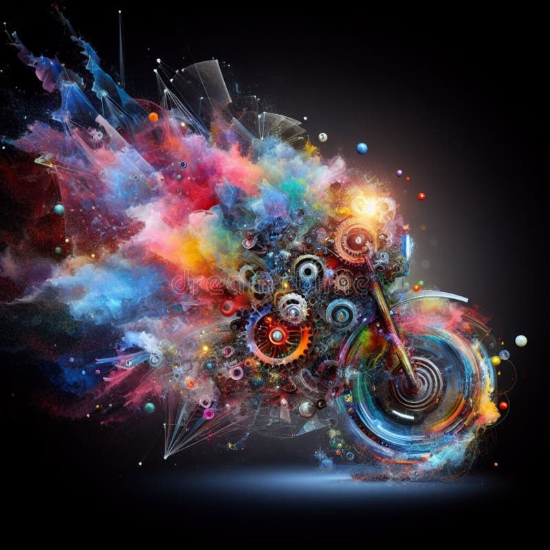 A Color Explosion of Paint Render a Steampunk Geared Poly and Gears ...