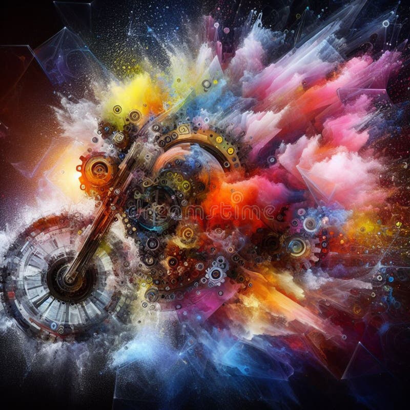 A Color Explosion of Paint Render a Steampunk Geared Poly and Gears ...