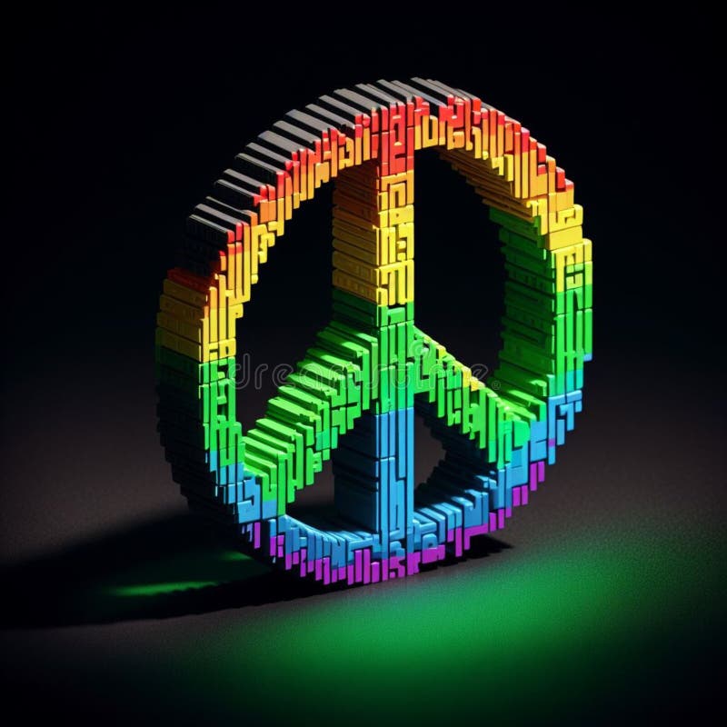 A Color Explosion of Paint Render a Steampunk Geared Poly Peace Symbol ...