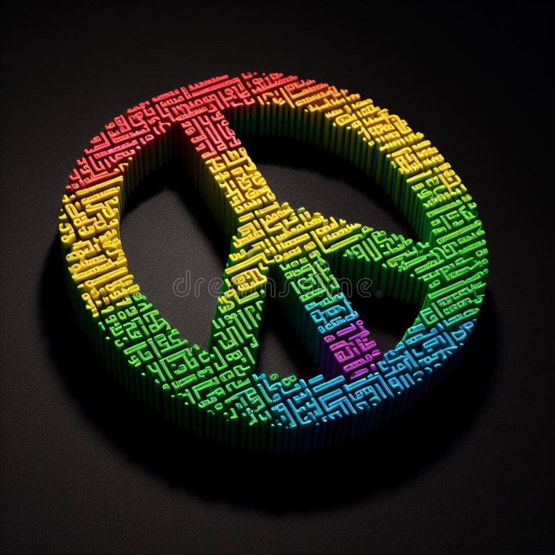 A Color Explosion of Paint Render a Steampunk Geared Poly Peace Symbol ...