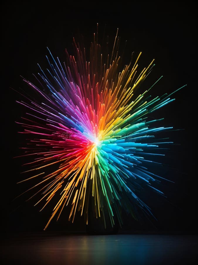 Color Explosion, Color Splashes, Magic , on a Completely Black ...