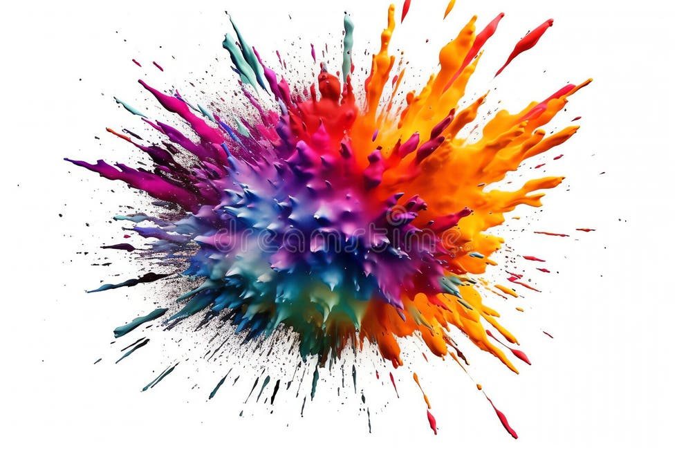 Color Explosion on White, AI Generated Stock Illustration ...