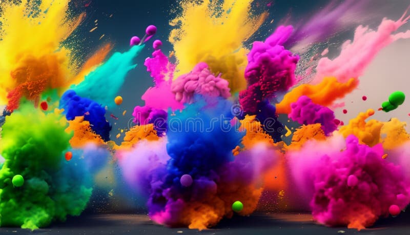 Color Explosions Dye Colors Burst Stock Illustration - Illustration of ...
