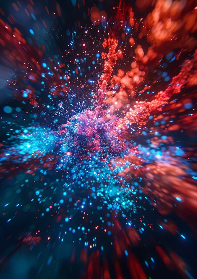 Color Explosions and Light Particle Effects Creating a Vibrant Abstract ...