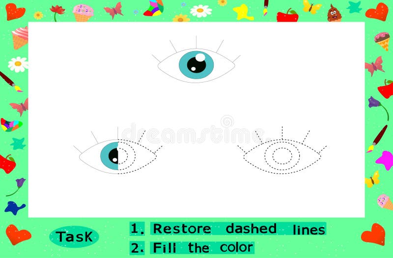 Color the Eye, Restore Dashed Lines. Color the Picture Elements. Page ...