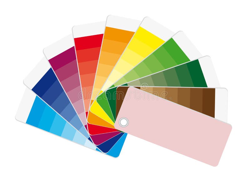 Roller Brush and Color Guide Palette in Rainbow Colors. Stock ...