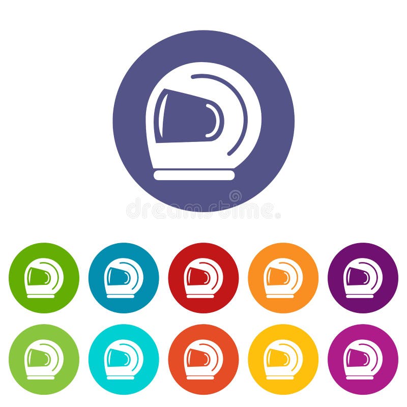 Color Fijado Iconos Del Vector Del Casco Del Corredor Ilustración Del