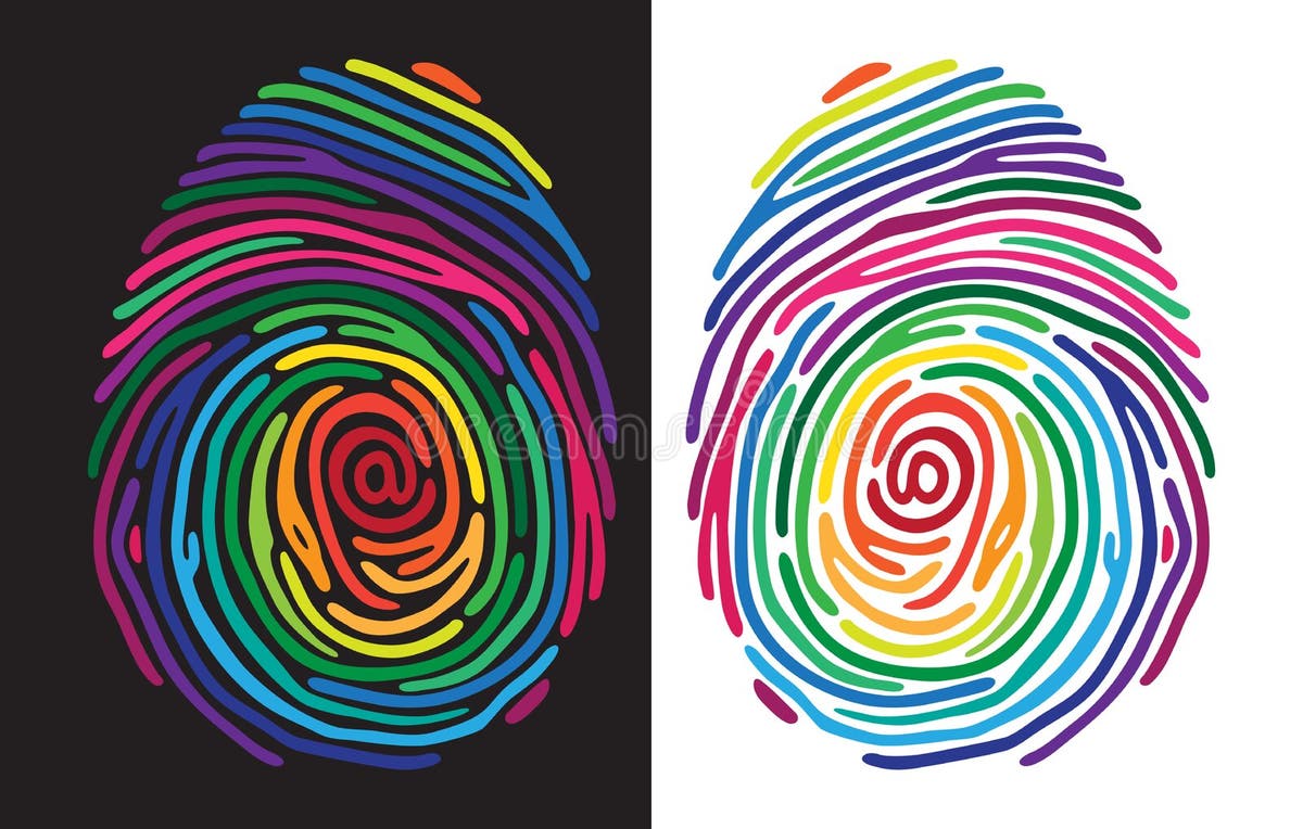 Fingerprint Color Vector Design Illustration Stock Illustrations ... Fingerprint Color Vector Design Illustration Stock Illustrations ...