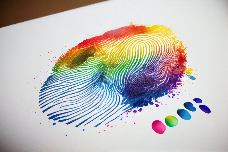 Color Fingerprint Pattern Isolated on White Stock Image - Image of ...