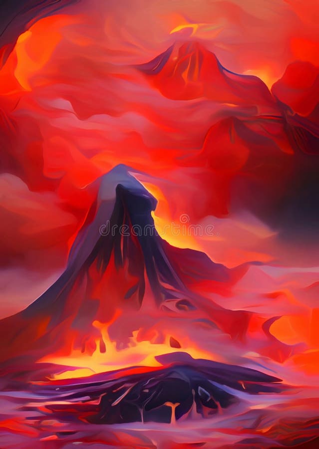 Color of Fire Cave Background Stock Illustration - Illustration of ...