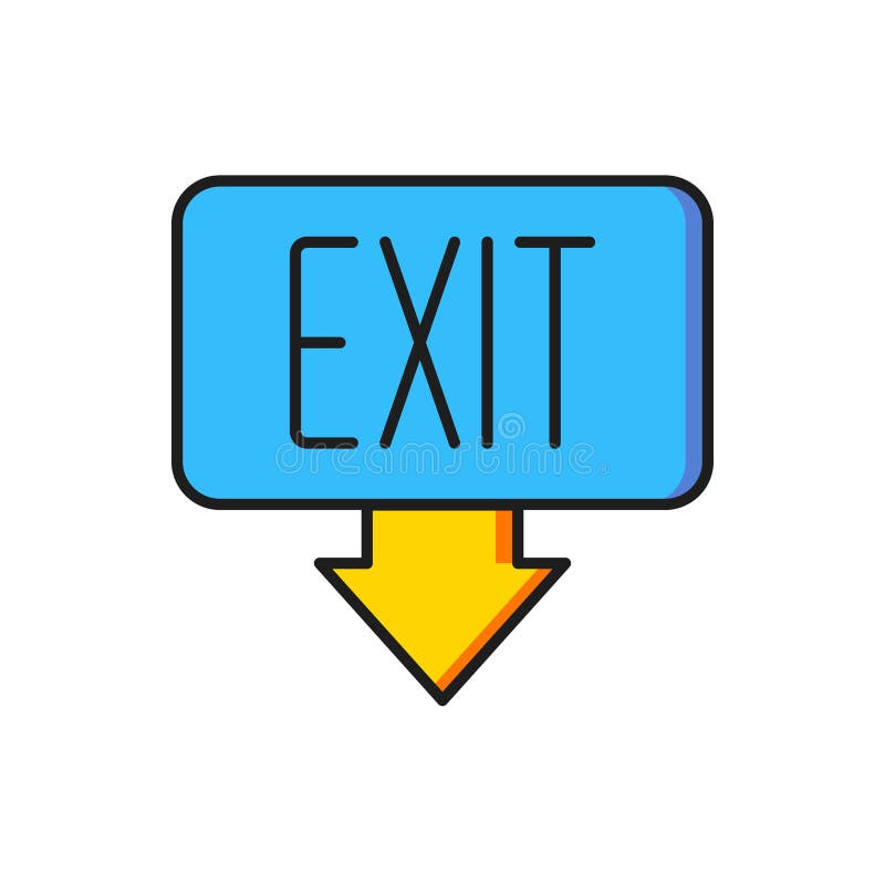 Color Fire Exit Icon Isolated on White Background. Fire Emergency Icon ...